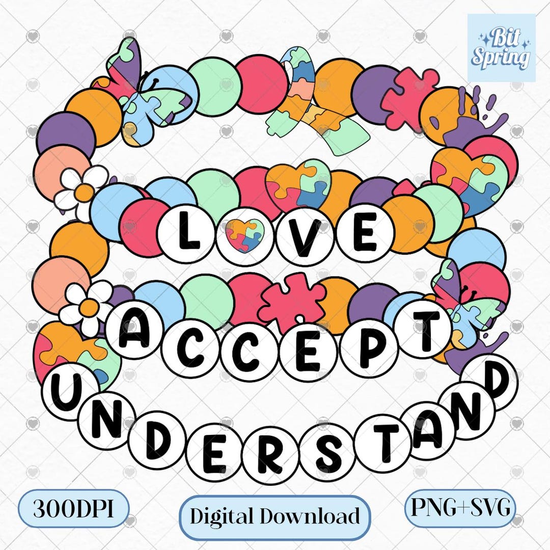 Autism Awareness Bracelet PNG SVG, Friendship Bracelet Design, Autism ...