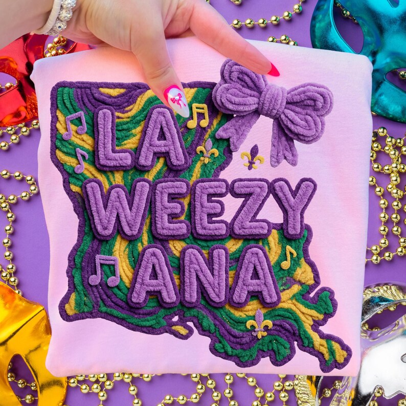 La Weezy Ana Mardi Gras PNG | Yarn Fat Tuesday Louisiana Map | Coquette ...