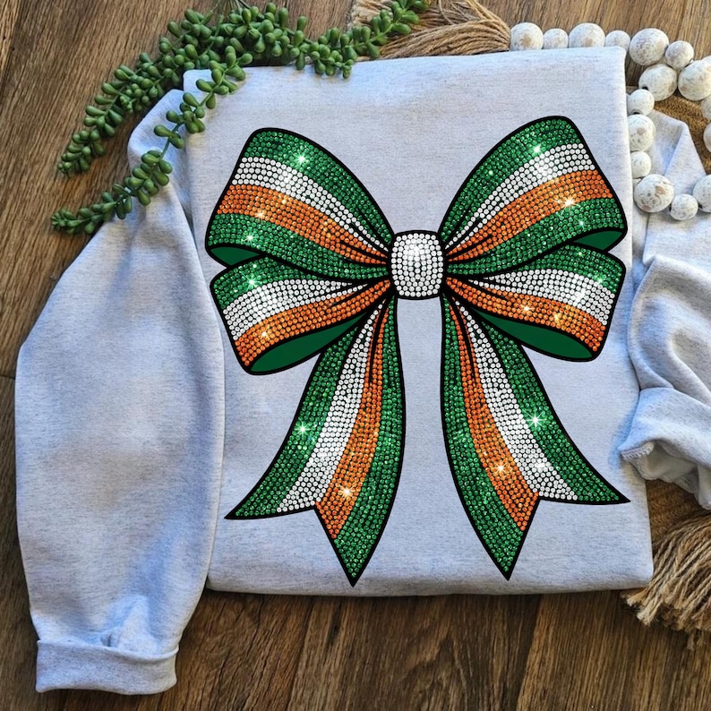 Faux Rhinestone St. Patrick’s Day Coquette Bow PNG | Sparkle Bling ...