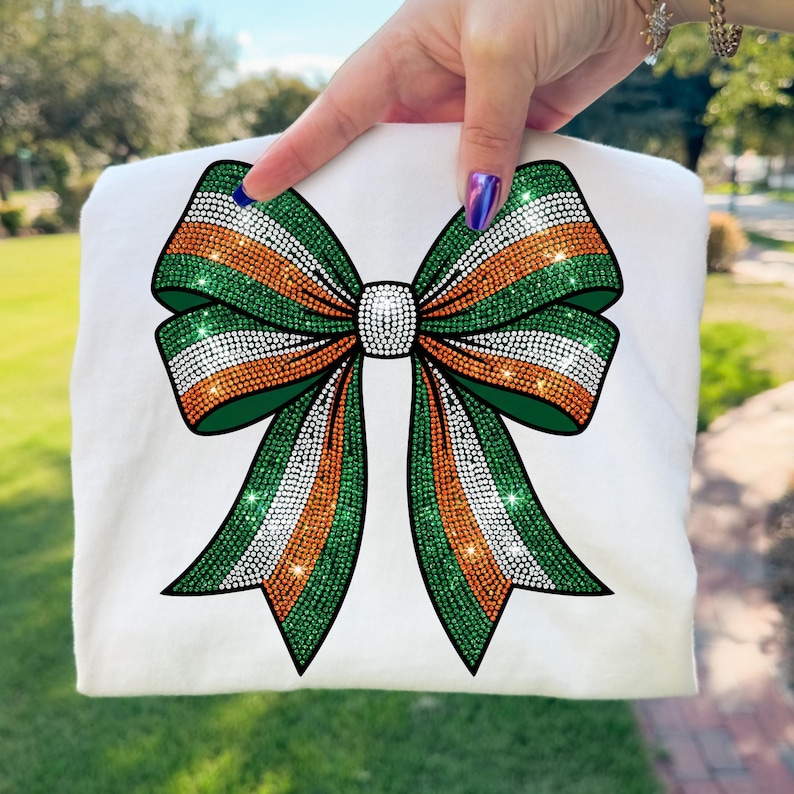 Faux Rhinestone St. Patrick’s Day Coquette Bow PNG | Sparkle Bling ...