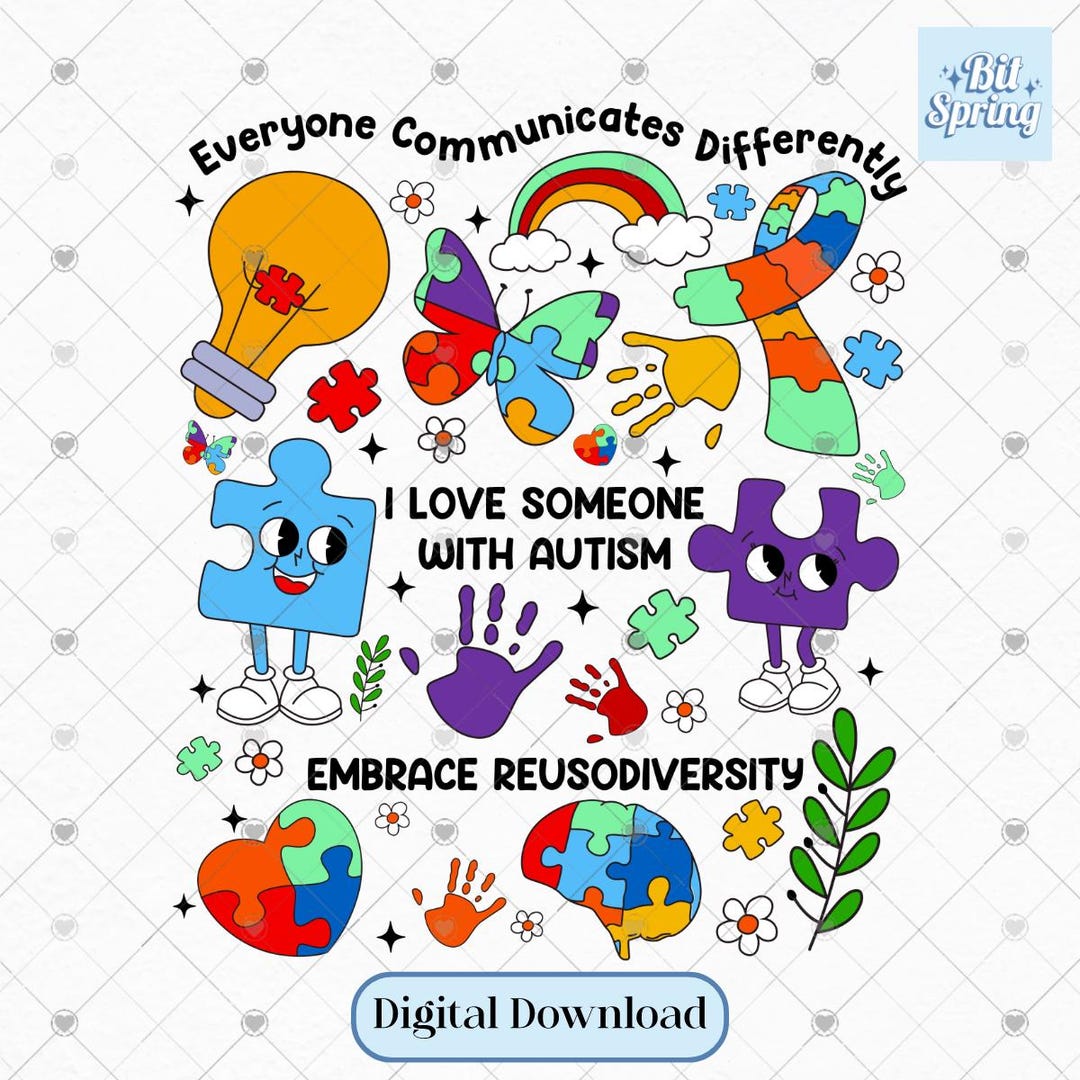 Everyone Communicates Differently PNG, Autism Awareness PNG, Autism ...