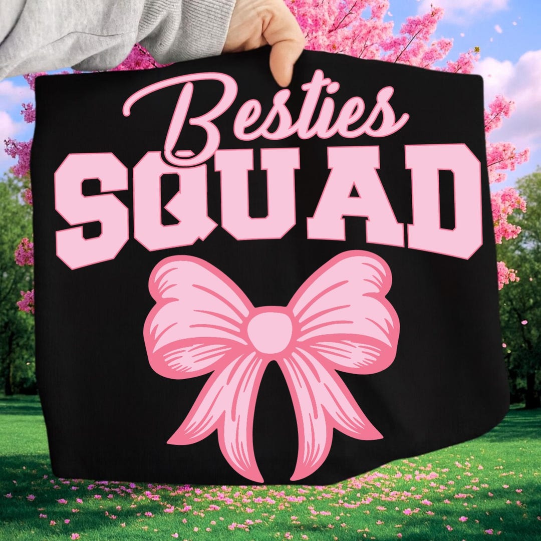 Besties Squad PNG SVG | Coquette Bow Pink Birthday Design | Preppy ...