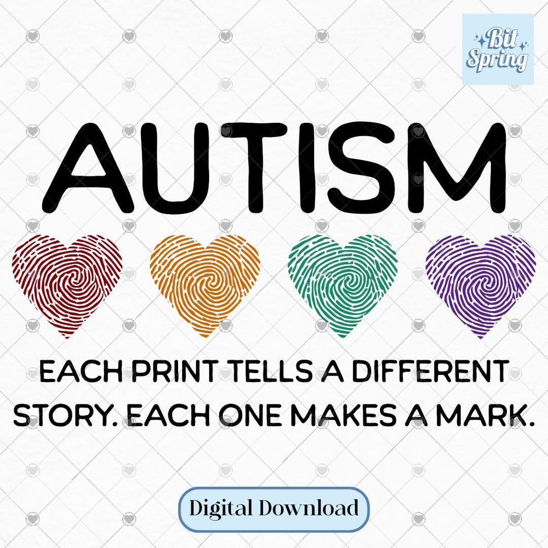 Fingerprint Autism PNG, Autism Awareness Sublimation, Neurodiversity ...