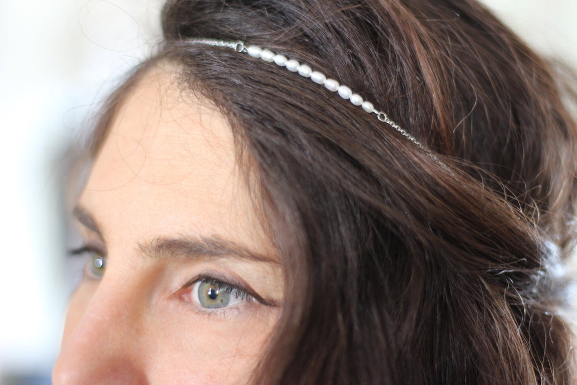 Pearls Hair Chain Forehead Band Chain Belt Chain Necklace - Etsy