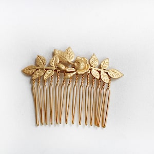 Discounted Version Rose Comb, Gold Floral Bridal Comb, Bridesmaid Hair ...
