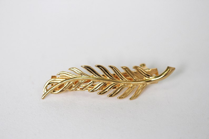 Small Anna Leaf Barrette Gold Leaf Clip Golden Grecian | Etsy