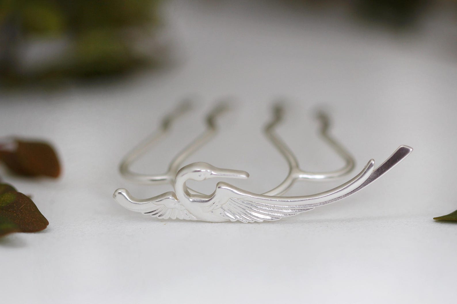 Crane Hair Prong, Bird Wings Pin Messy Bun Accessories, Stork Feathers ...