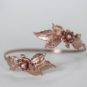 Preorder* Astrid Floral Gold Leaves Arm Band, Leaf Arm Cuff, Bridal ...