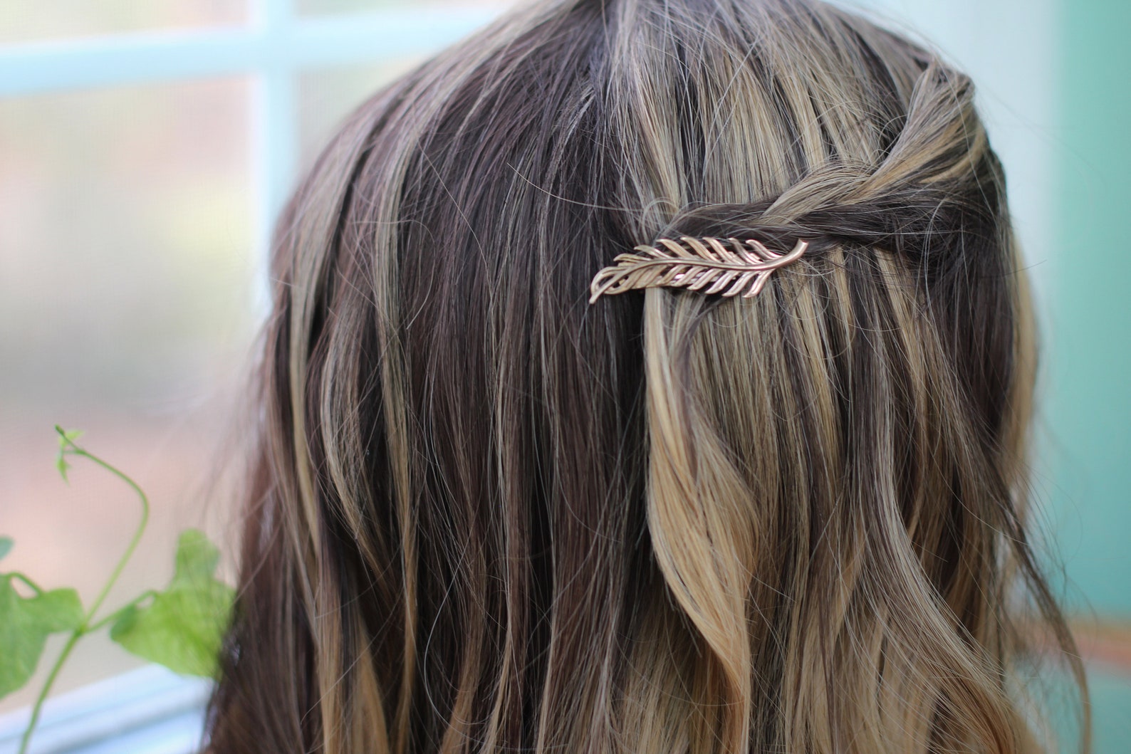 Small Anna Leaf Barrette Gold Leaf Clip Golden Grecian | Etsy