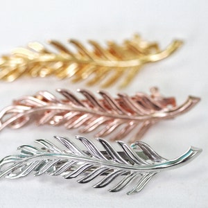 Small Anna Leaf Barrette, Gold Leaf Clip, Golden Grecian Barrette ...