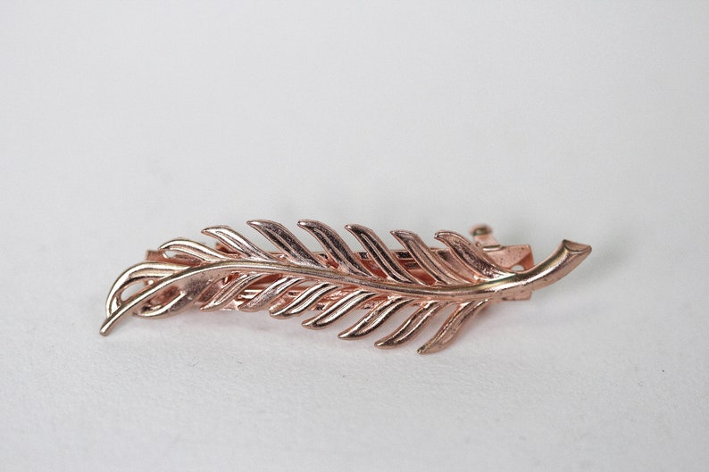 Small Anna Leaf Barrette Gold Leaf Clip Golden Grecian | Etsy