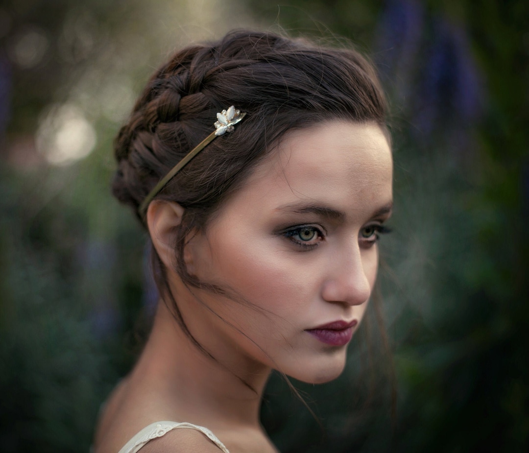 Preorder * Ophelia Crystals Pearls Cluster Goddess Crown Bridal Hair ...