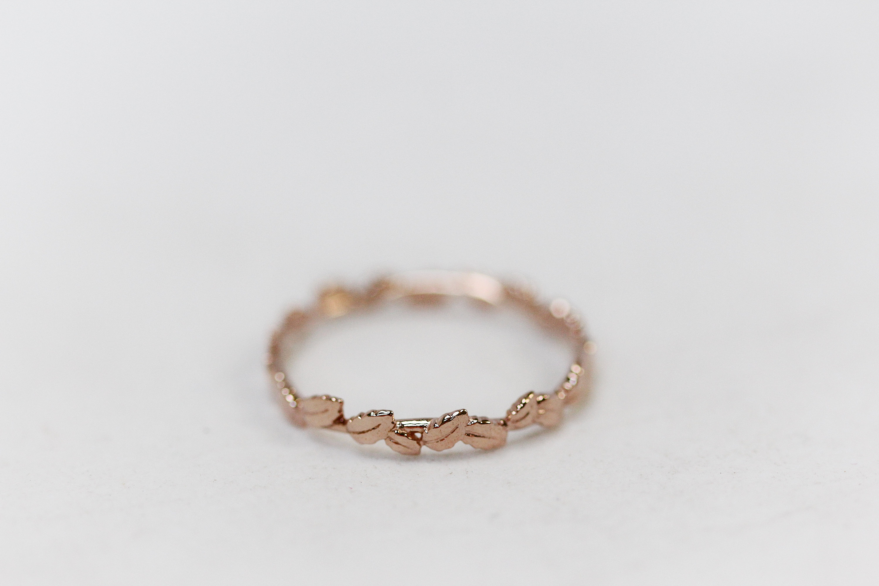 Laurel Wreath Diamond Ring Floral Wedding Band Unique Gold | Etsy