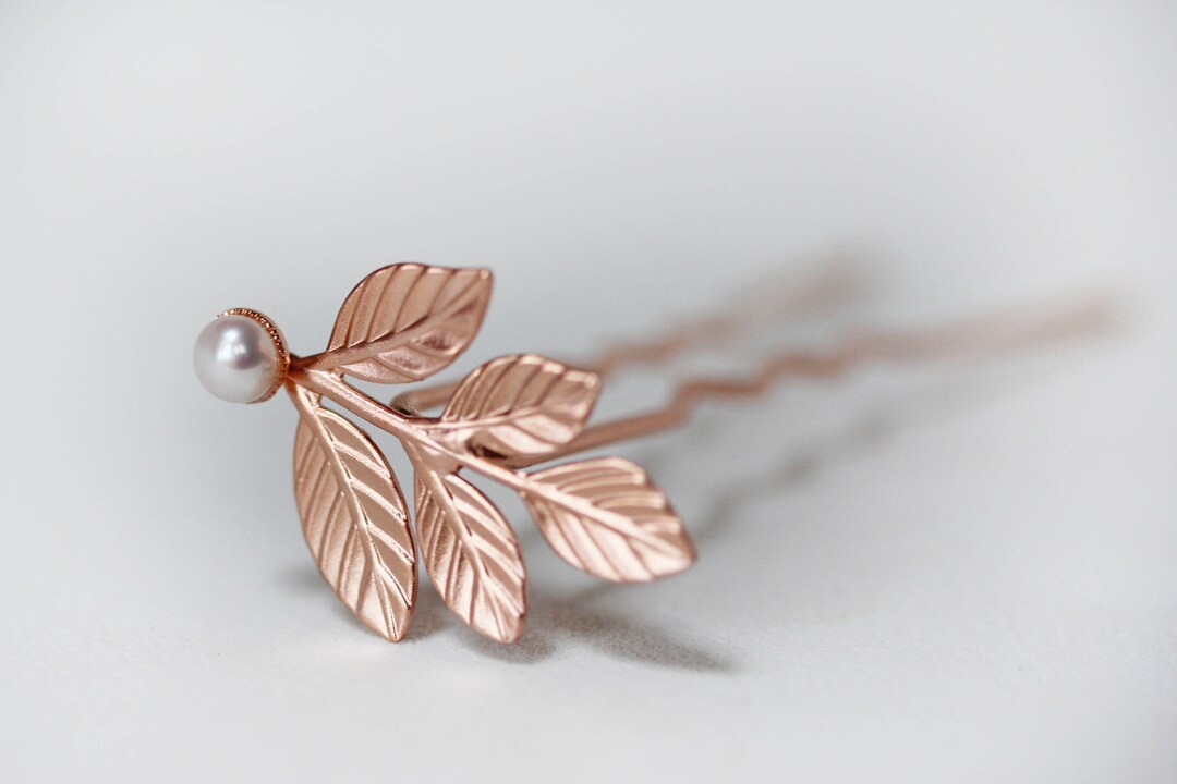 Athena Hair Prong Gold Leaf Hair Pin Bun Stick Up-do Gold - Etsy