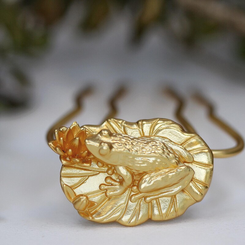 Frog With Hair Pin - Etsy