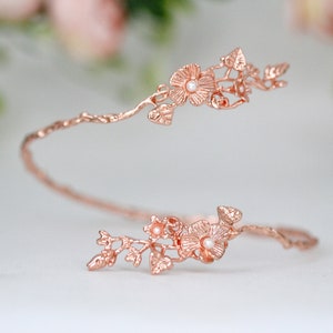 Fairy Magic Floral Gold Leaves Arm Band Leaf Arm Cuff Bridal Jewerly ...