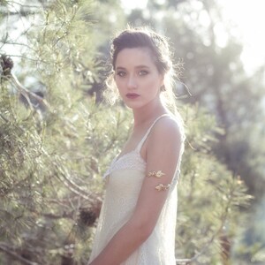 Preorder* Astrid Floral Gold Leaves Arm Band, Leaf Arm Cuff, Bridal ...