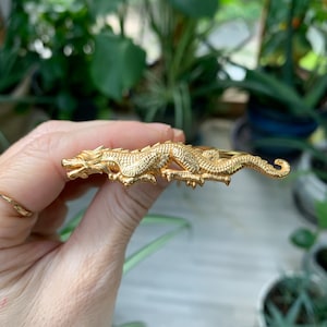 Saphira Dragon Hair Pin Mythical Serpent Rose Gold Silver Hair Prong ...