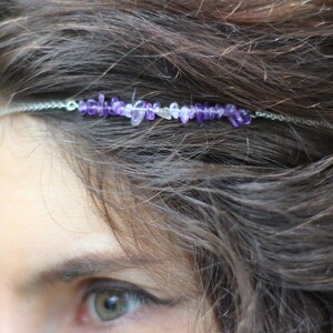 Amethyst Hair Chain Raw Crystal Forehead Band, Chain Belt, Chain ...