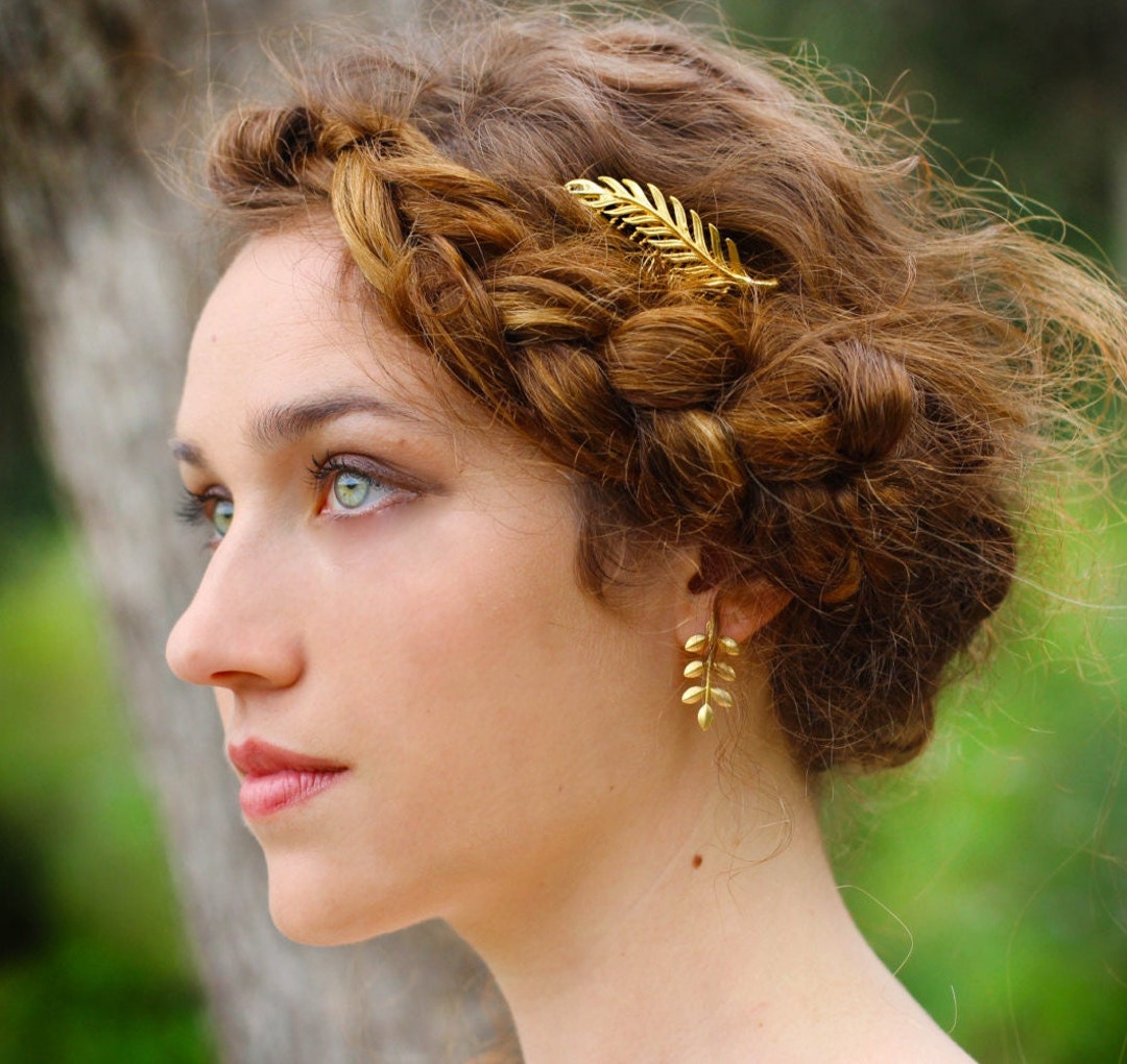 Small Anna Comb Branch Gold Leaf Comb Romantic Hair Jewelry Bridal Hair ...