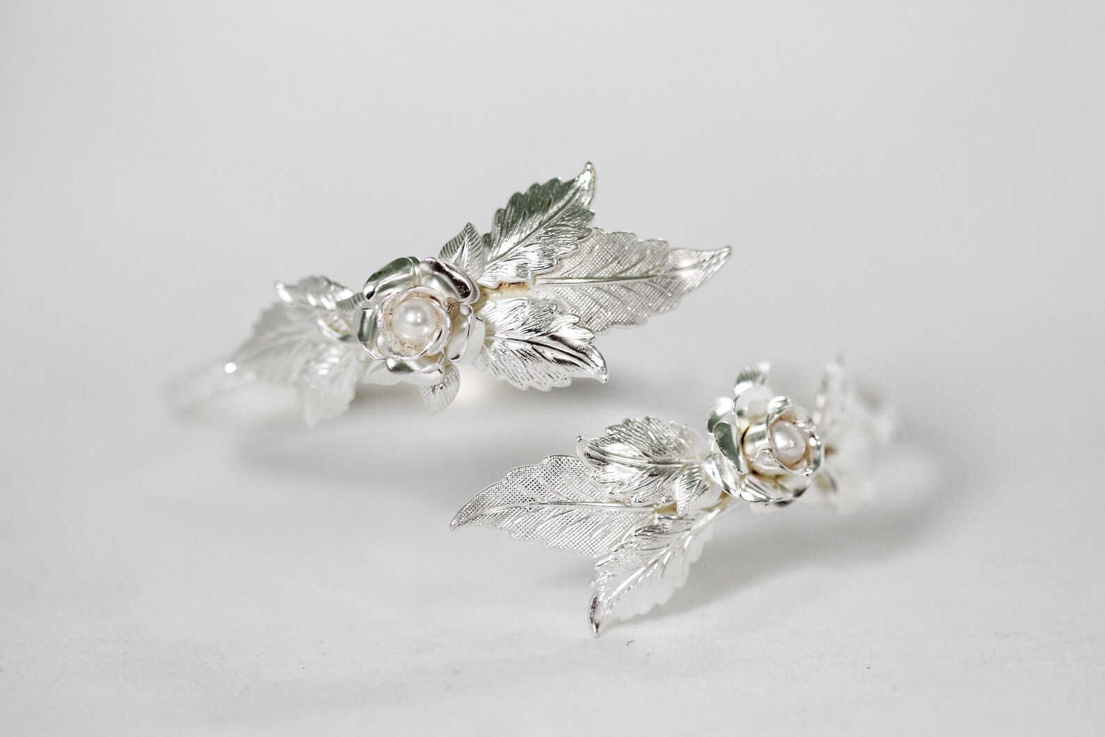 Preorder Astrid Floral Gold Leaves Arm Band, Leaf Arm Cuff, Bridal ...