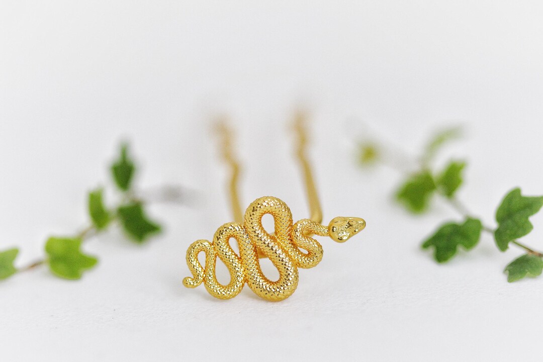 Baby Snake Hair Pin, Whimsical French Prong, Boho Bohemian Dainty ...