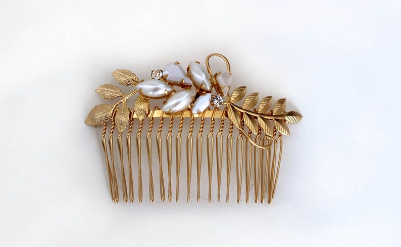 Large Victoria Comb, Gold Pearls Comb, Bridal Comb, Hair Accessory ...
