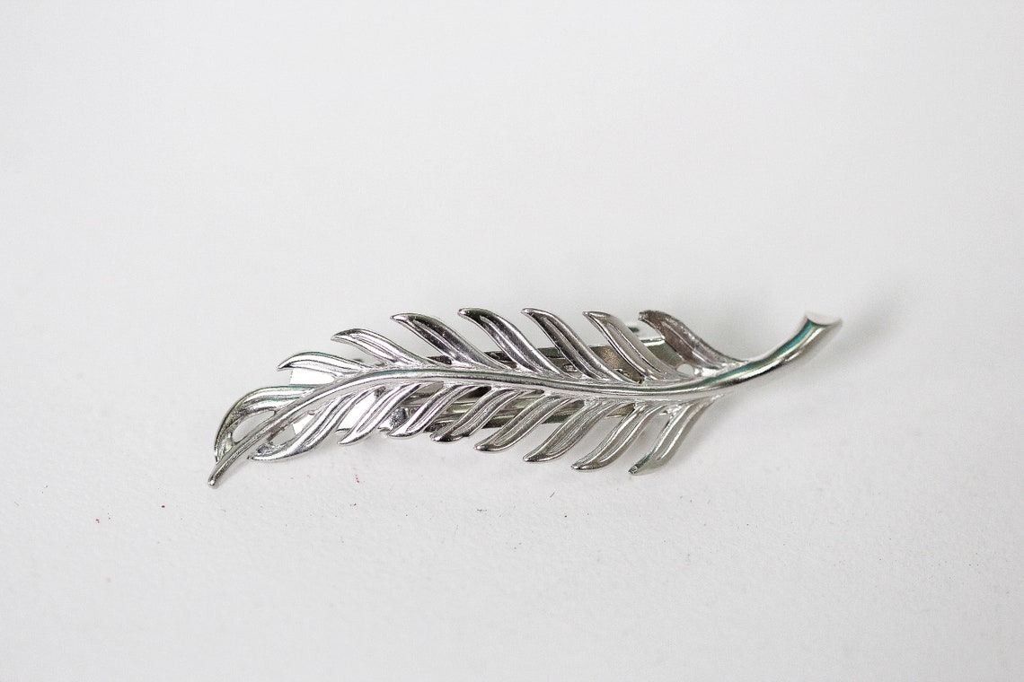 Small Anna Leaf Barrette Gold Leaf Clip Golden Grecian | Etsy