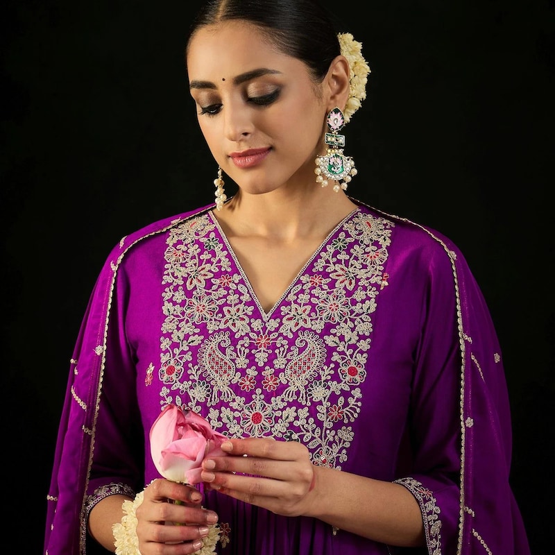 Embroidered Purple Suit - Etsy
