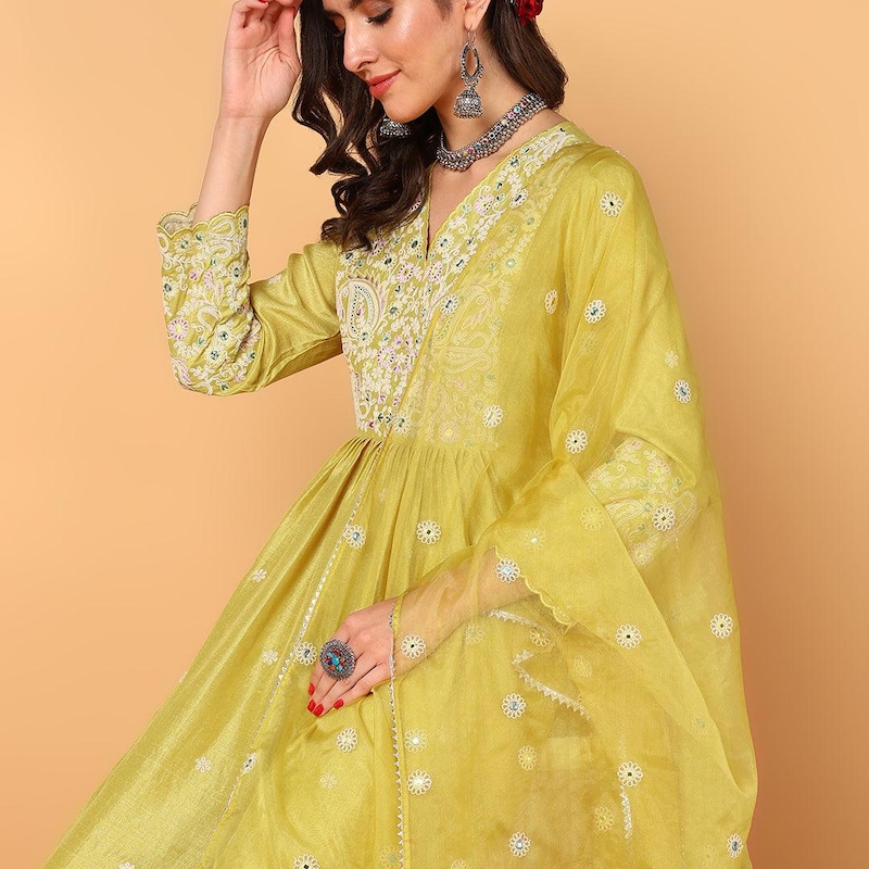 Yellow Flower Dupatta - Etsy