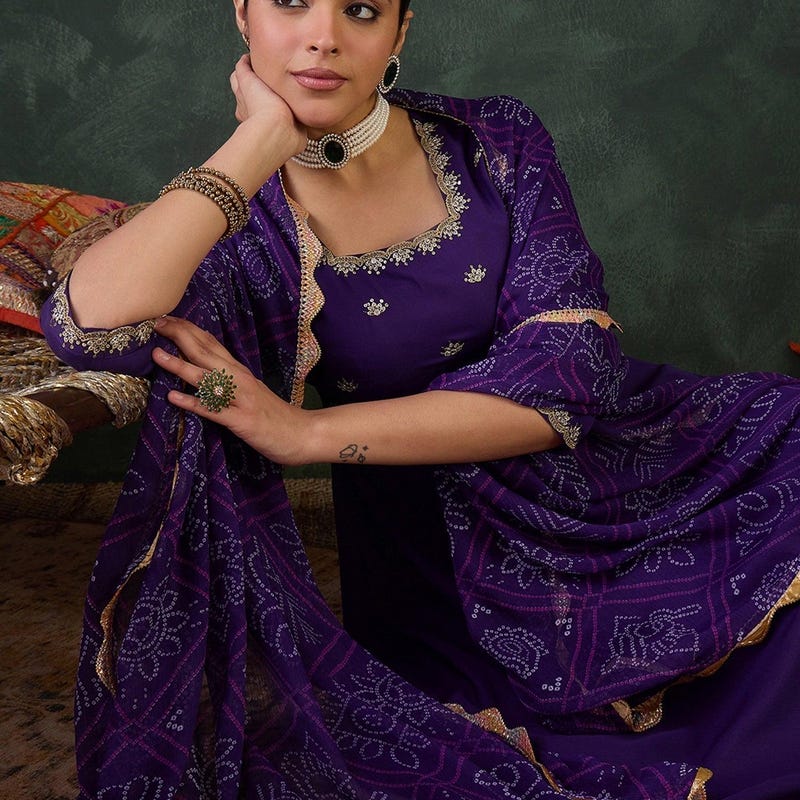 Purple Bridal Anarkali - Etsy