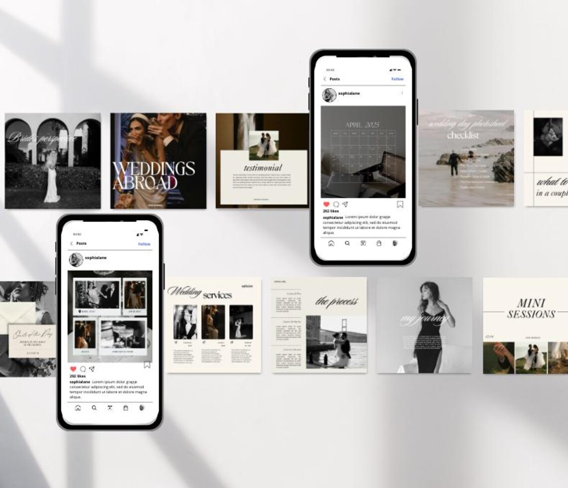 Photography Instagram Template, Photographer Canva Templates,wedding ...