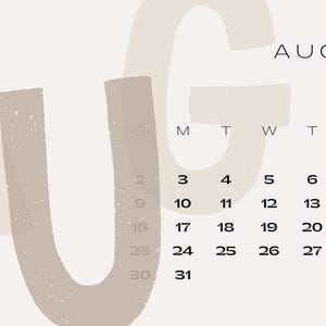 Beige Modern Minimalistic 2026 Year Monthly Calendar - Etsy