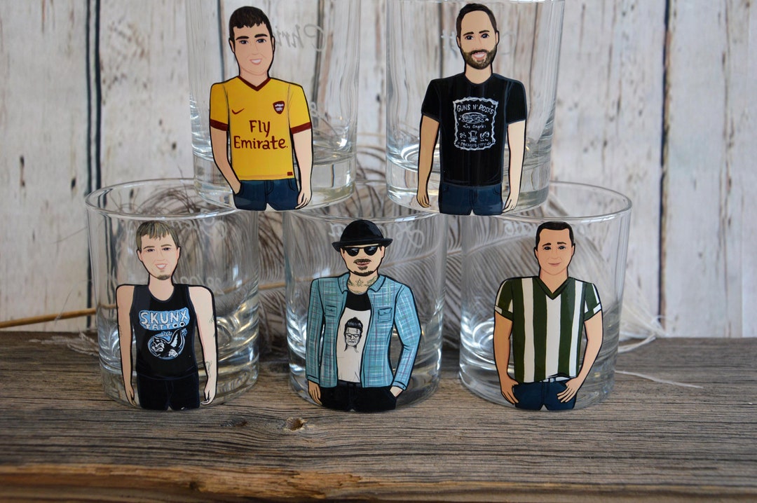 Custom Photo Whiskey Glass, Painted Whiskey Glasses From Photo ...