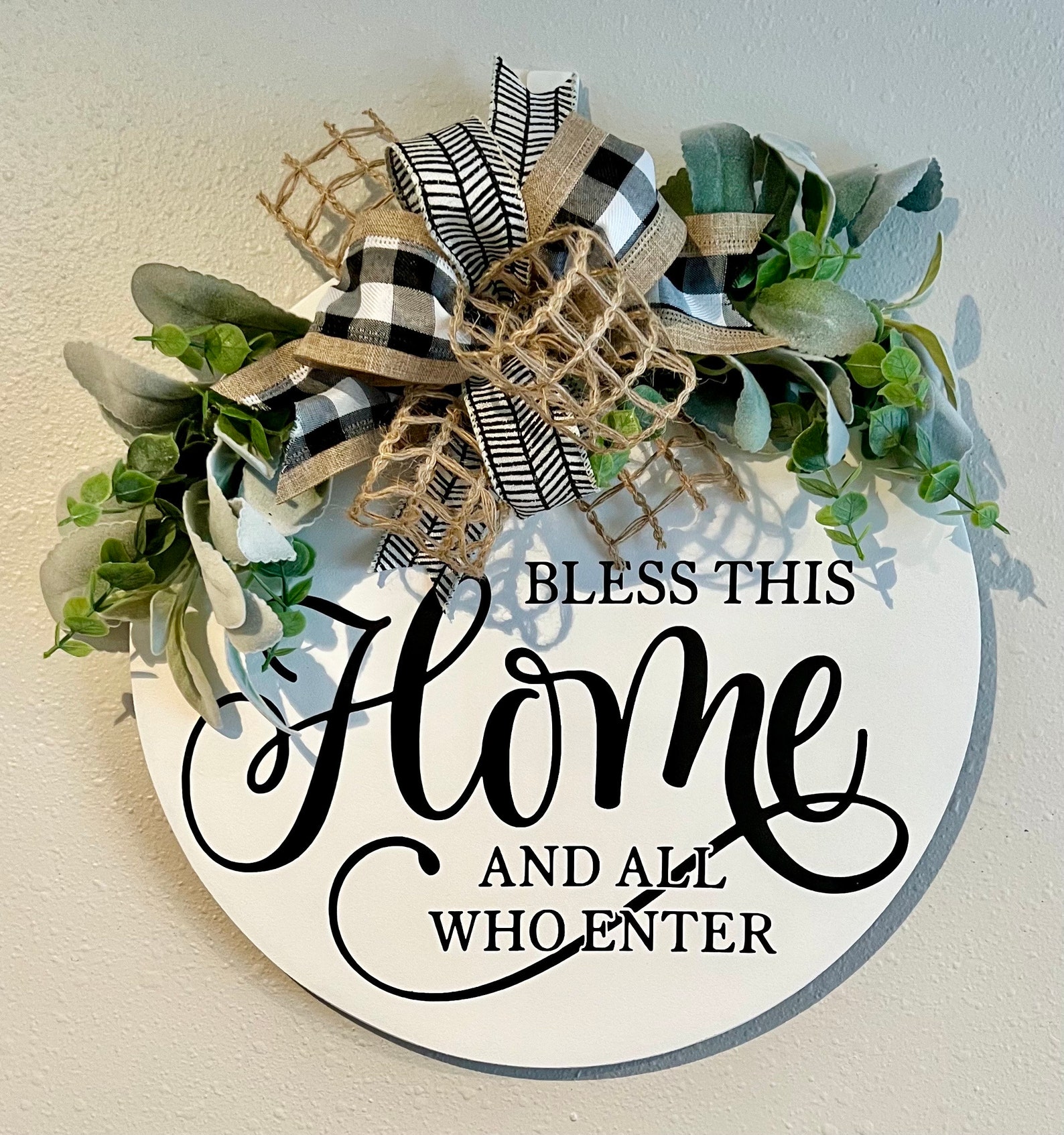 Bless This Home and All Who Enter Door Hanger/welcome Sign/front Door ...