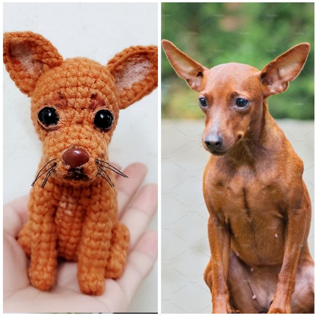 Miniature Pinscher Crochet, Look Alike Pet Doll, Custom Pet Gift, Pet ...