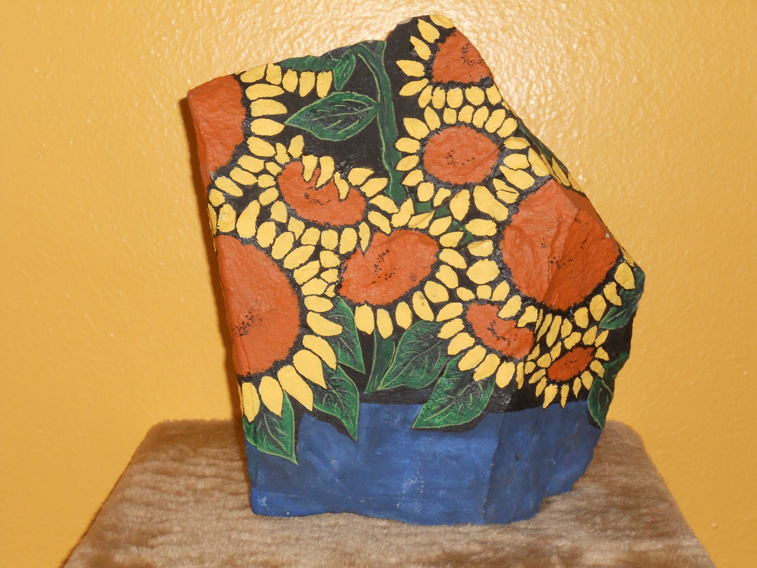 Acrylic Painted Rock Art Titled sunflowers - Etsy