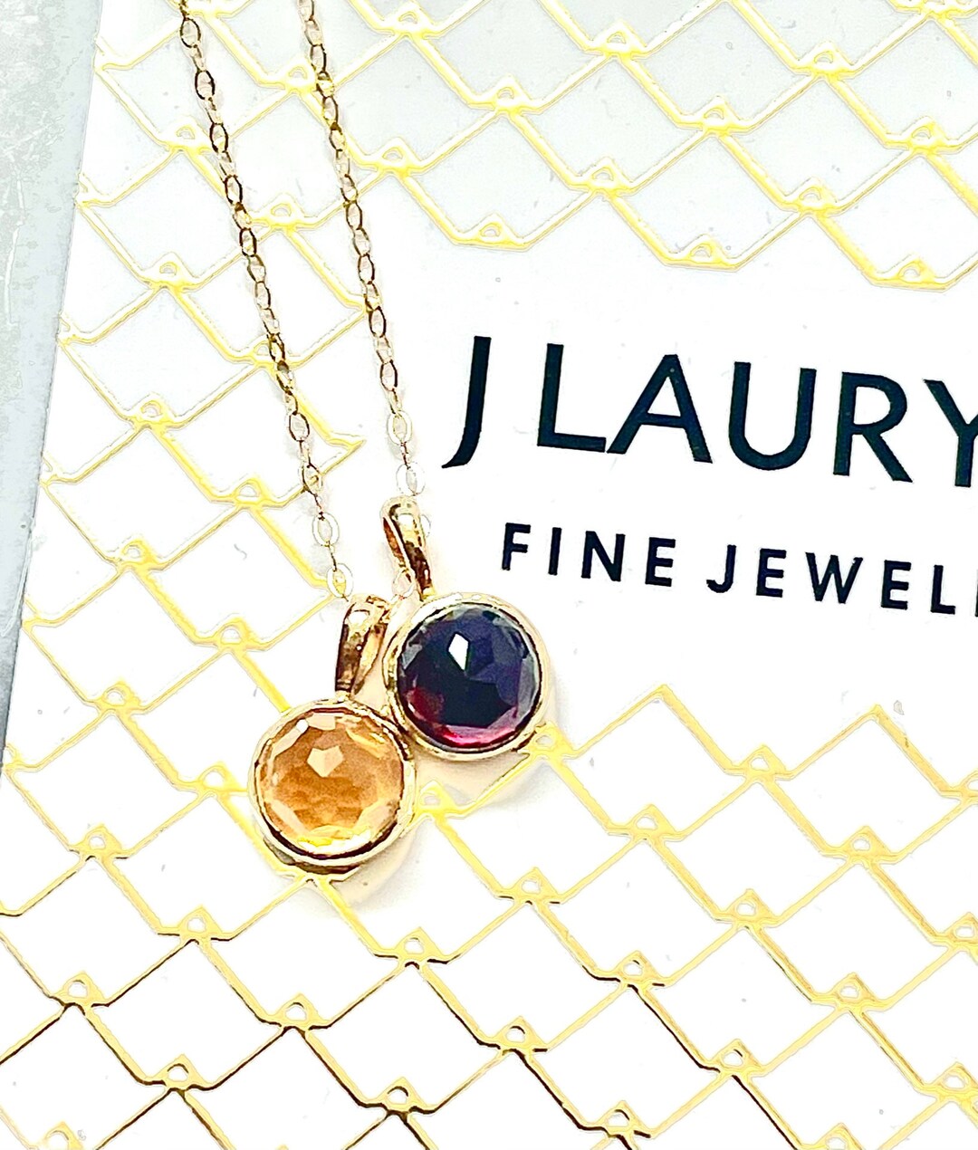 14k Garnet and Gold Citrine Bullet Rose Cut Cabochon Necklace - Etsy