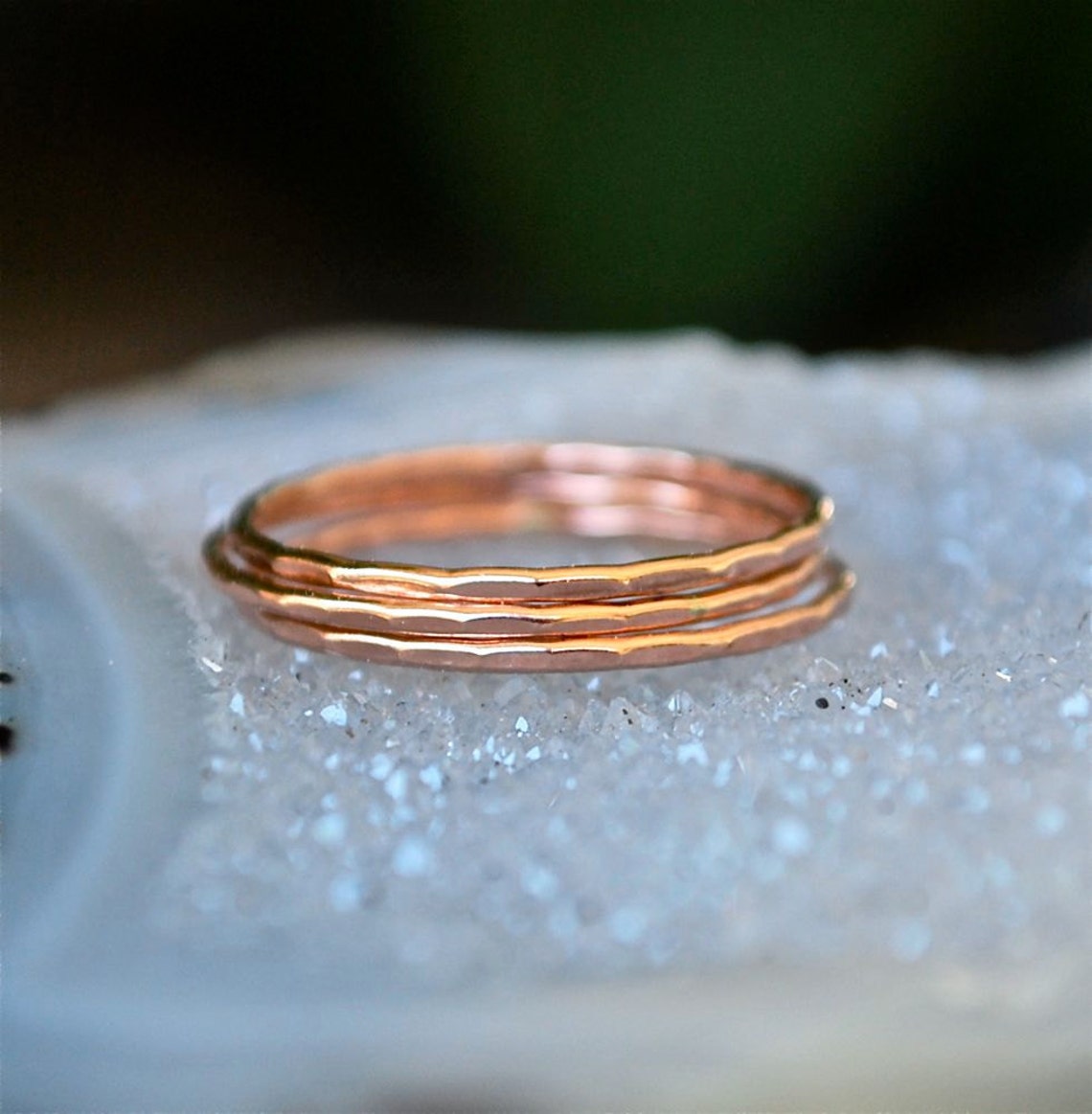 Rose Gold Stack Rings Stacking Rings Handmade Engagement - Etsy