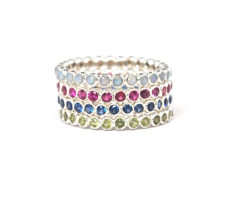 Red Ruby Gemstone Eternity Stacking Ring Recycled 14k Gold - Etsy