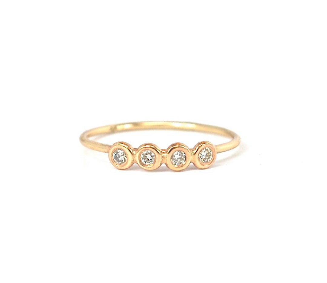 Diamond Bubble Cluster Set -diamond Pebble Stack Ring-multistone Ring ...