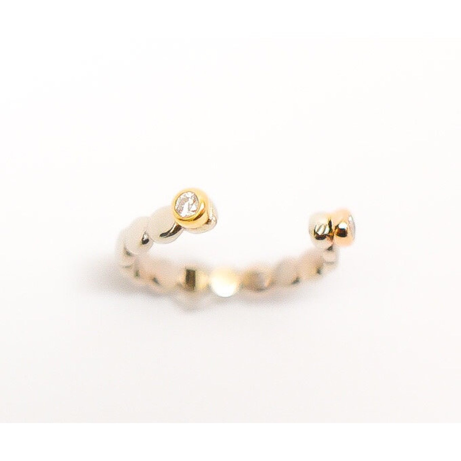 Diamond Negative Space Ring Gold Sterling Open Ring Modern - Etsy