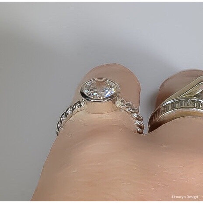 Silver or Gold Ring Handmade Authentic Charles & Colvard - Etsy