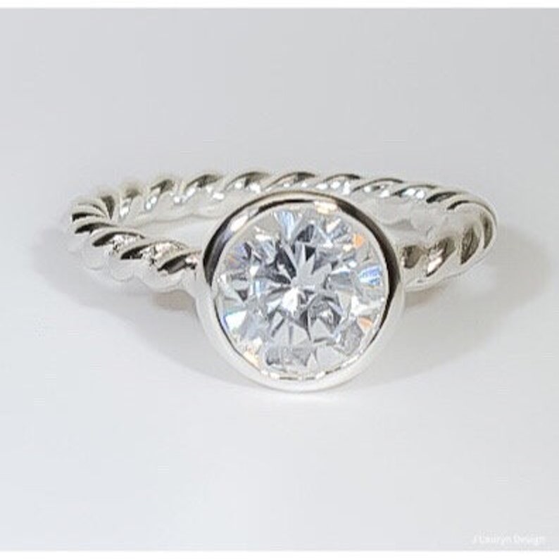 Silver or Gold Ring Handmade Authentic Charles & Colvard - Etsy