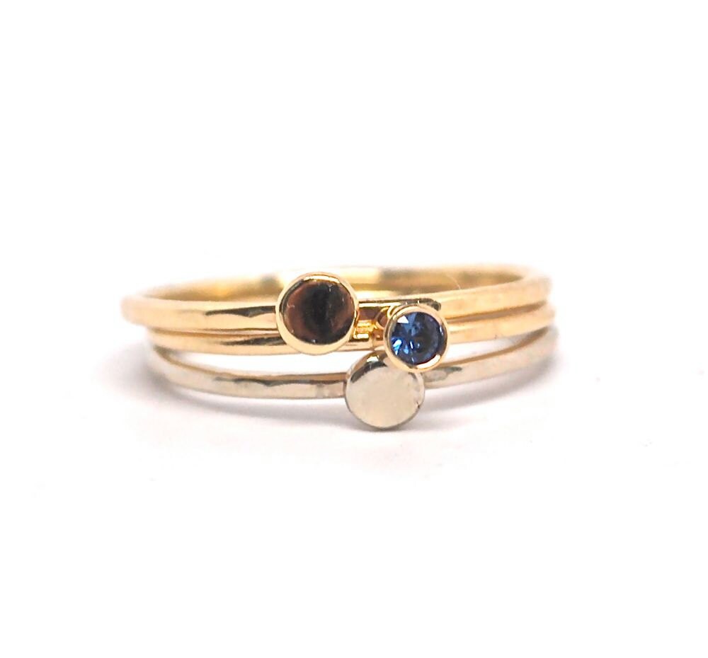 Ring Gold Stack Ring Yellow Gold Dot Pebble Stack Ring | Etsy