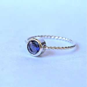 Blue Water Sapphire Iolite Gemstone Stacking Ring - Etsy