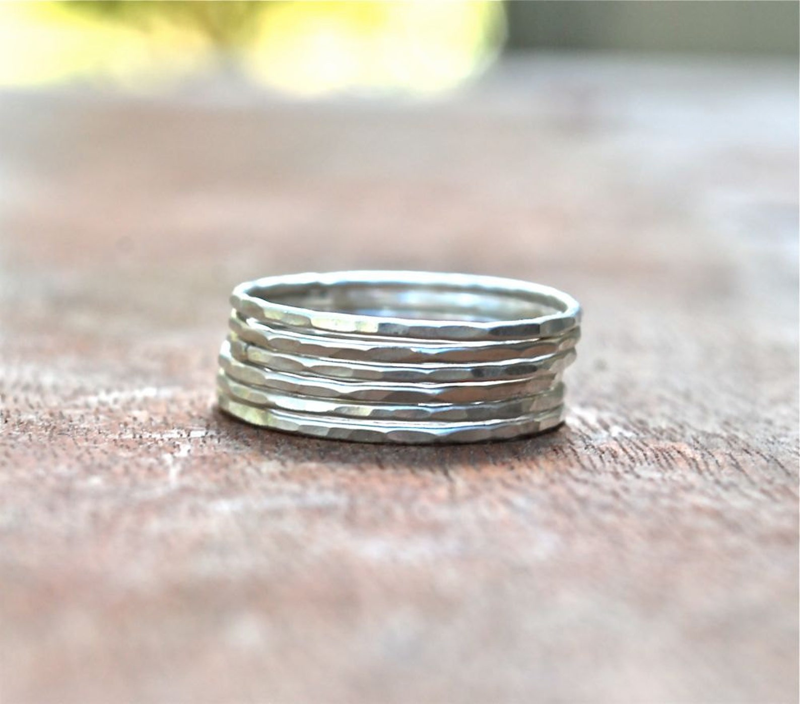 14k Gold Stack Rings the Skinny Stack Set of 6 - Etsy