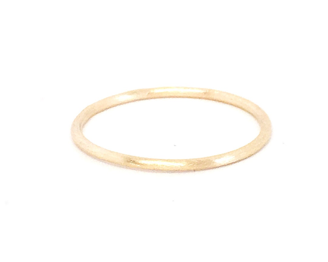14k Yellow Gold Matte Finish Stack Ring - Etsy