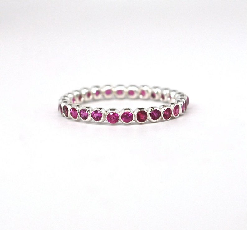 Red Ruby Gemstone Eternity Stacking Ring Recycled 14k Gold - Etsy