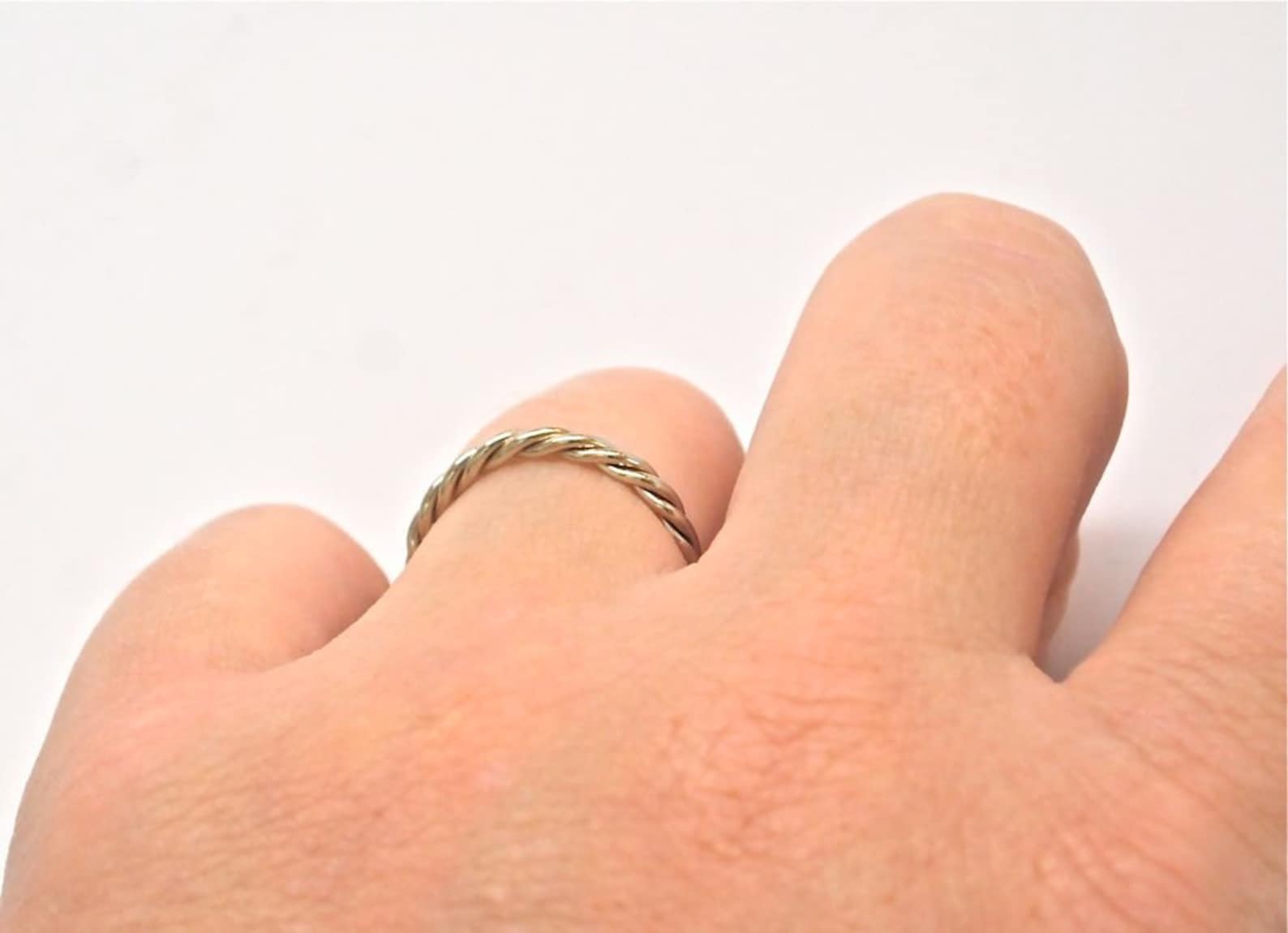 18K White Gold Twist Band Wedding Ring Handmade Twist Band - Etsy